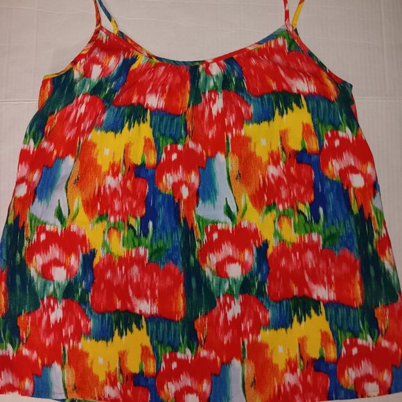 Merona | Tops | Merona Tropical Floral Print Spaghetti Strap Top | Poshmark